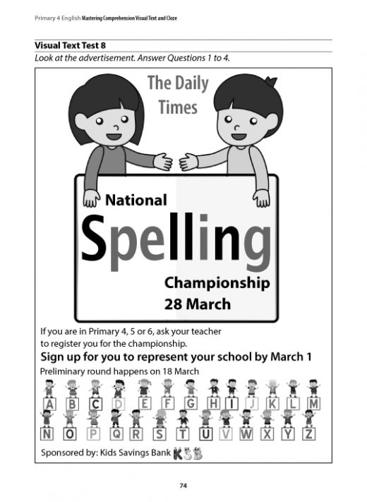 Primary 4 English: Mastering Comprehension Visual Text and Cloze - CPD ...