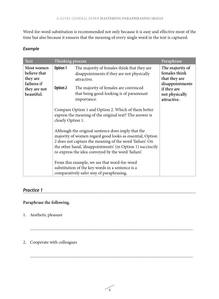 A-Level General Paper: Mastering Paraphrasing Skills - CPD Singapore ...