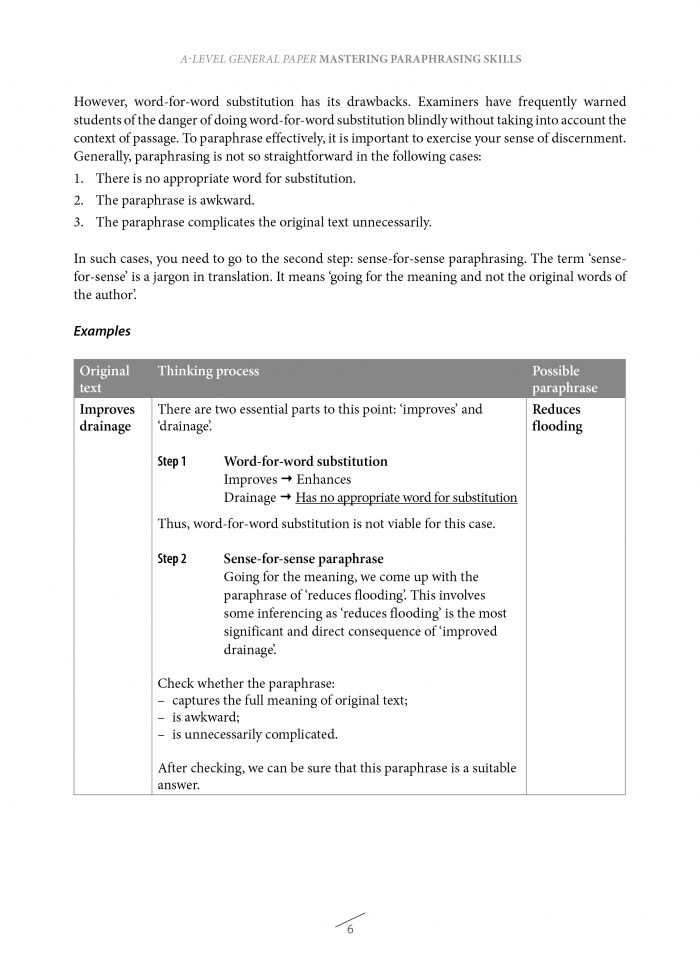 A-Level General Paper: Mastering Paraphrasing Skills - CPD Singapore ...