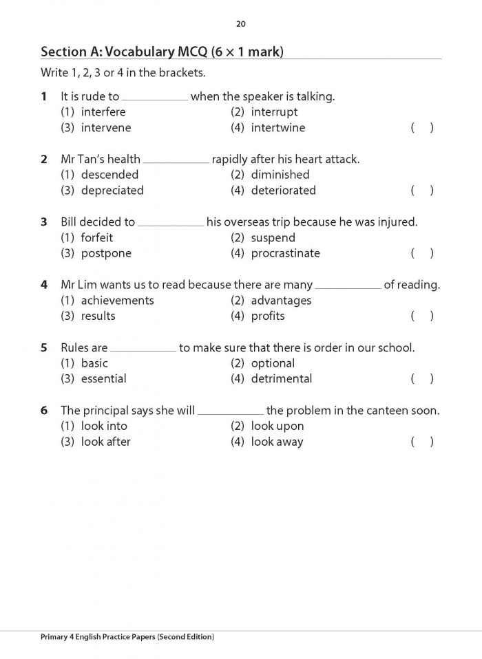 Primary 4 English Practice Papers Second Edition - CPD Singapore ...
