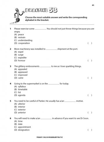 Primary 5 English Vocabulary Practice - CPD Singapore Education Services Pte Ltd