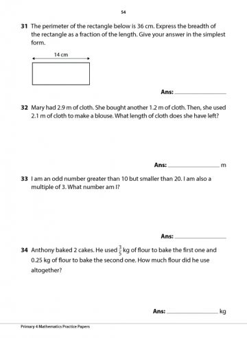 Primary 4 Mathematics Practice Papers - CPD Singapore Education ...