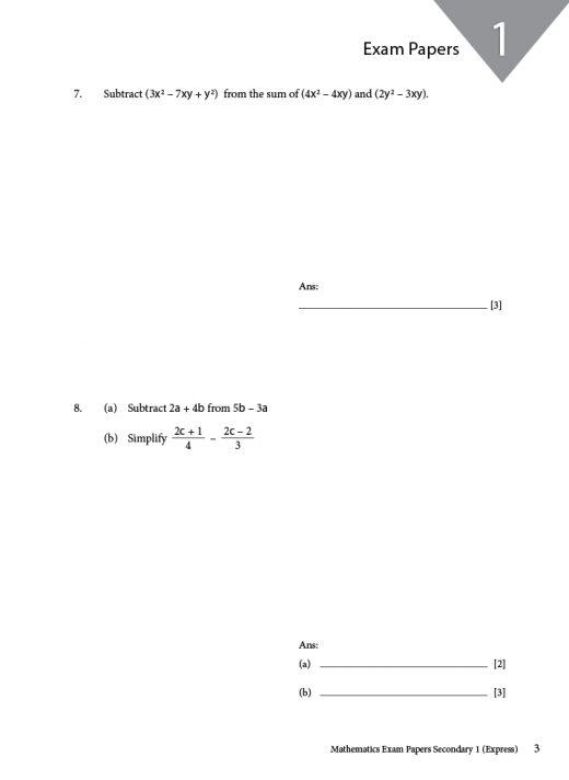Sec 1 E Math Exam Paper (Express) - CPD Singapore Education Services ...