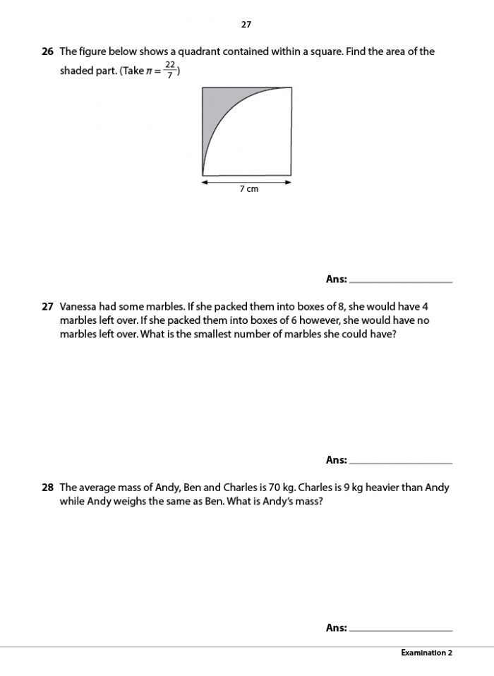 Primary 6 Mathematics Practice Papers - CPD Singapore Education ...
