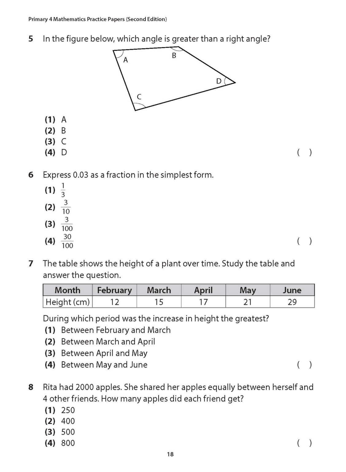 Primary 4 Mathematics Practice Papers (Second Edition) - CPD Singapore ...