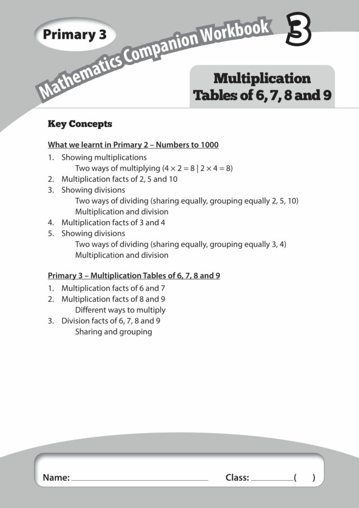 Mathematics Companion Worksheets - CPD Singapore Education Services Pte Ltd
