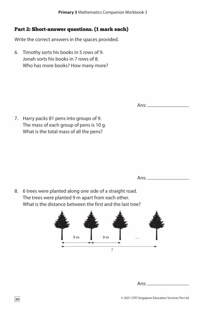 Mathematics Companion Worksheets - CPD Singapore Education Services Pte Ltd