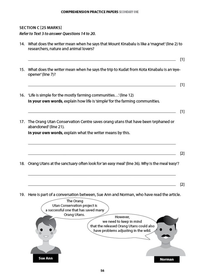 English Comprehension Practice Papers Secondary 1 - CPD Singapore ...
