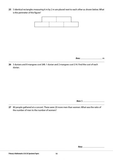 Primary 6 Mathematics CA & SA Specimen Papers - CPD Singapore Education ...