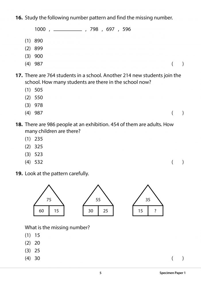 Primary 2 Mathematics CA & SA Specimen Papers - CPD Singapore Education ...