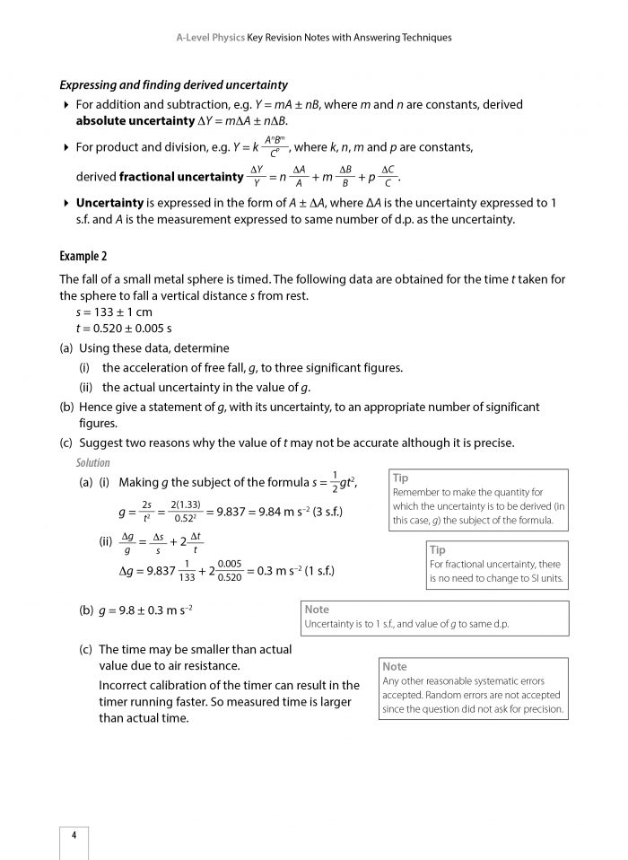 A-Level Physics Key Revision Notes with Answering Techniques - CPD ...