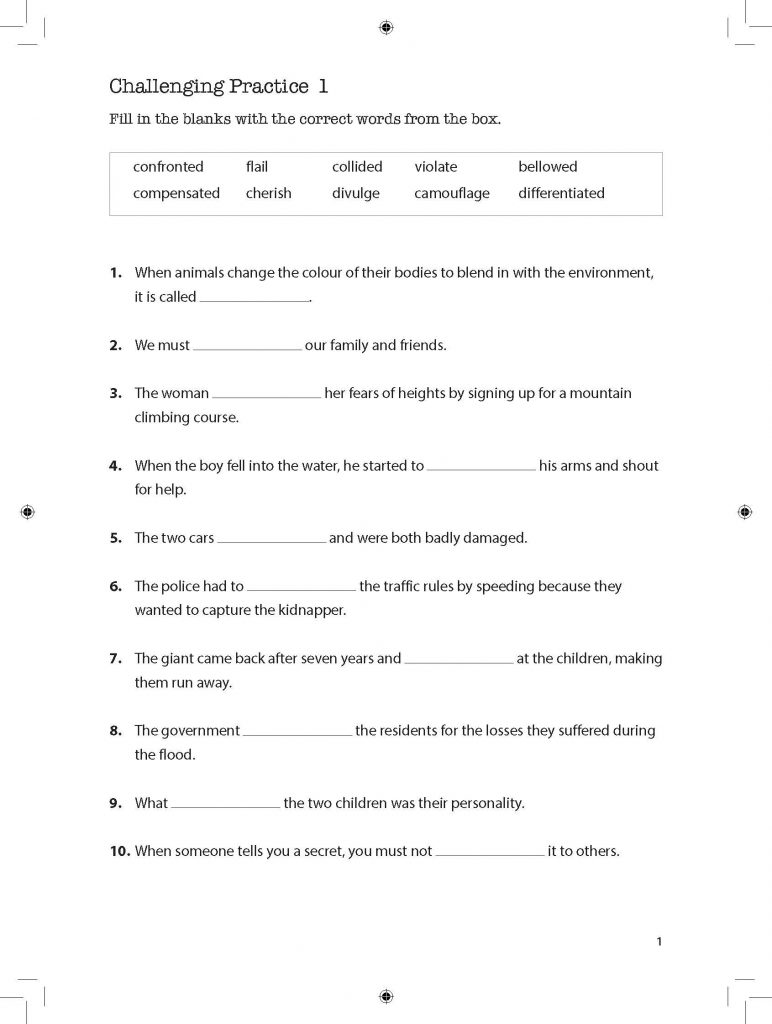 Primary 5 English: Challenging Vocabulary Practice - CPD Singapore ...