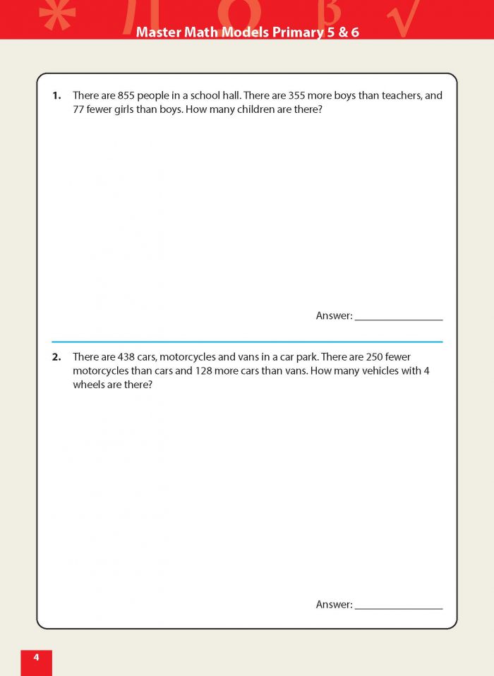 Master Math Models Primary 5 & 6 Book 1 Whole Numbers and Fractions ...