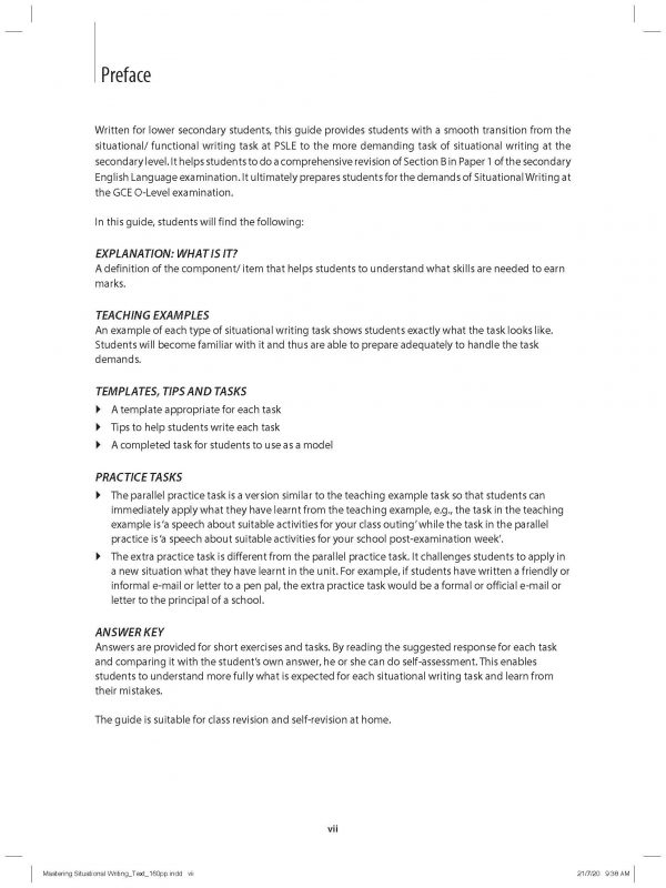 Key Guide: Lower Secondary English Mastering Situational Writing | CPD ...