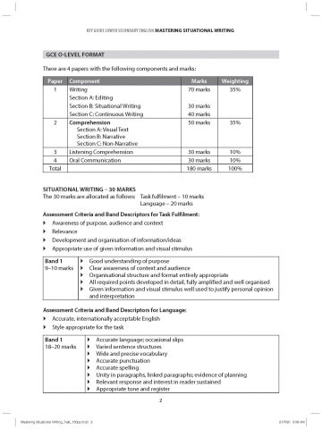 Key Guide: Lower Secondary English Mastering Situational Writing | CPD ...