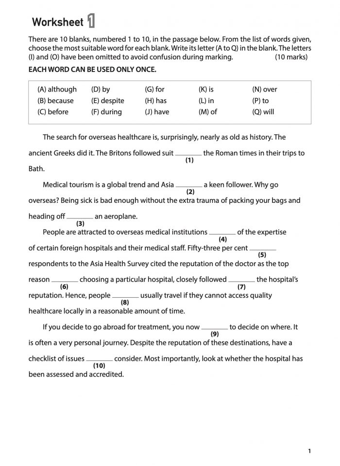 100 English Worksheets Primary 5 & 6: Grammar Cloze - CPD Singapore ...