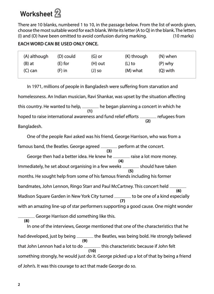 100 English Worksheets Primary 5 & 6: Grammar Cloze - CPD Singapore ...