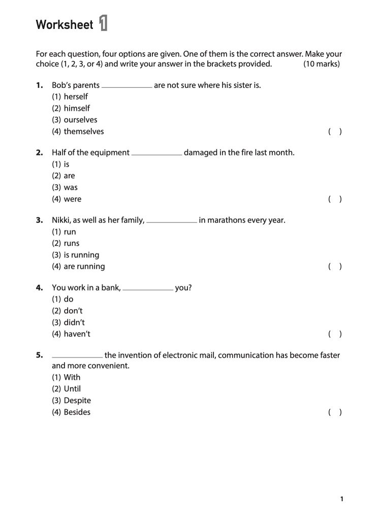 100 English Worksheets Primary 5 & 6: Grammar MCQ - CPD Singapore ...