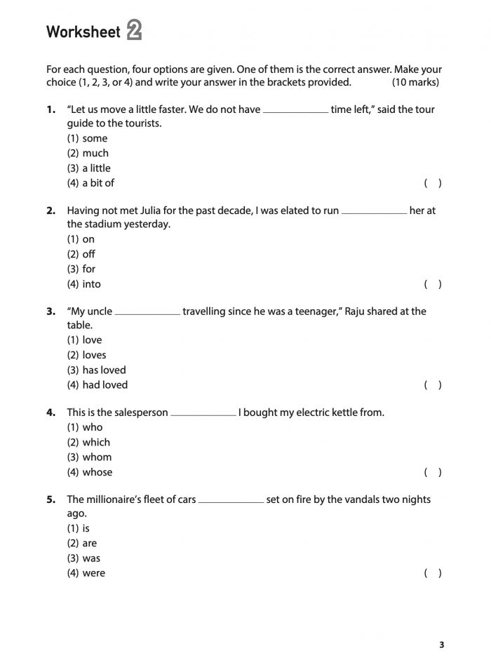 100 English Worksheets Primary 5 6 Grammar MCQ CPD Singapore