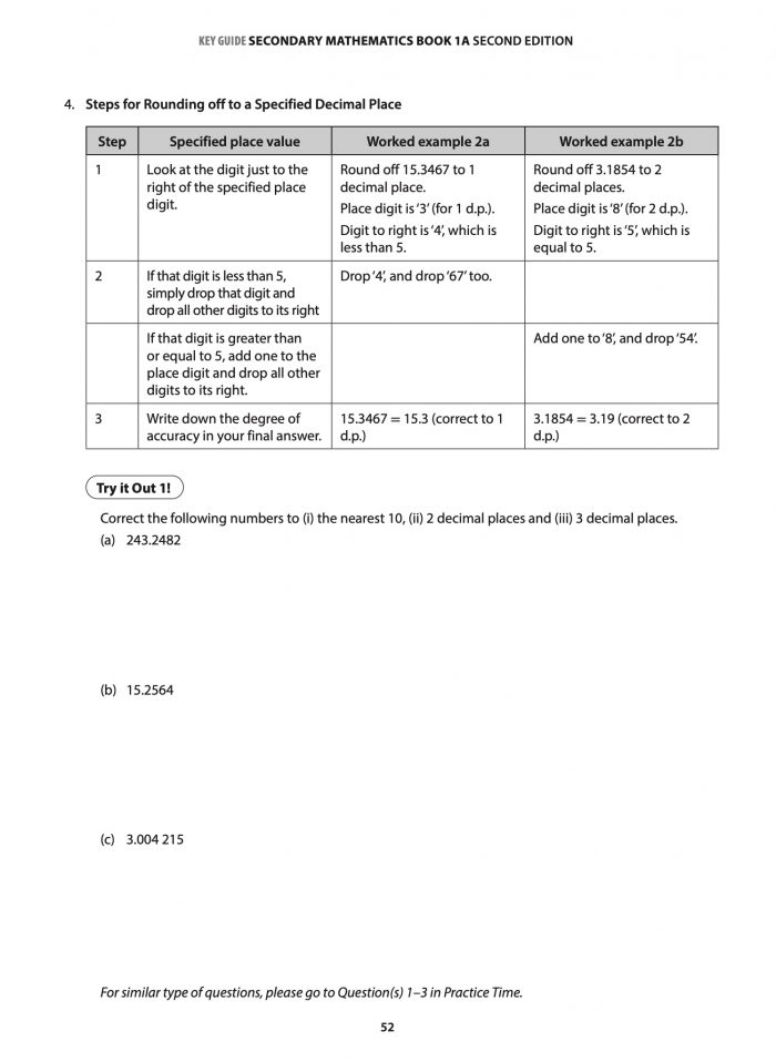 Key Guide Secondary Mathematics Revision Notes & Practice Book 1A ...