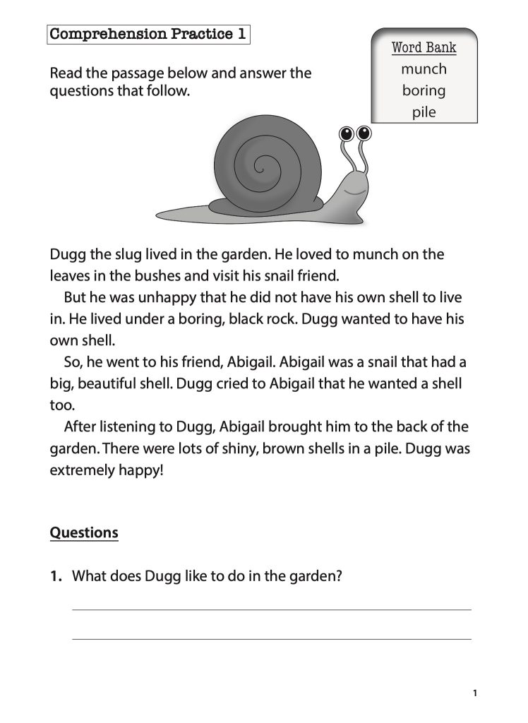 Primary 1 English Comprehension Practice - CPD Singapore Education ...