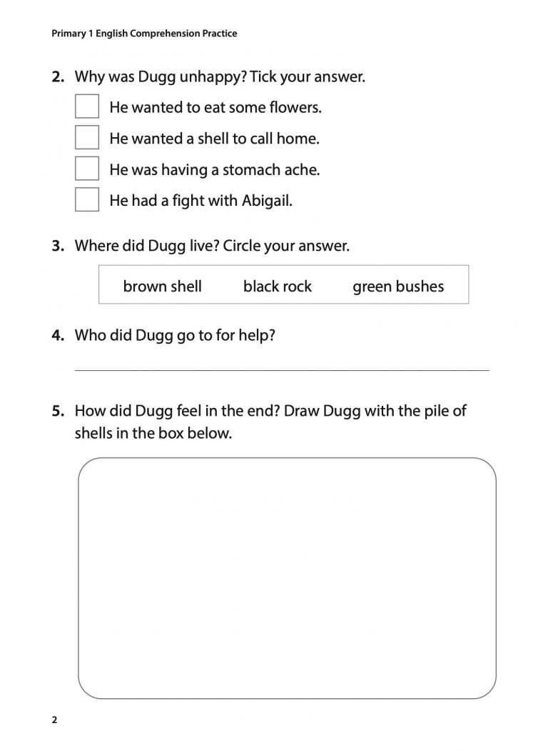 Primary 1 English Comprehension Practice - CPD Singapore Education ...