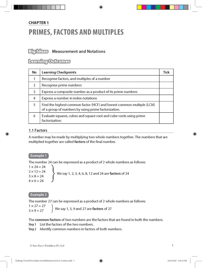 Challenge Yourself Secondary One Mathematics Book A - CPD Singapore ...