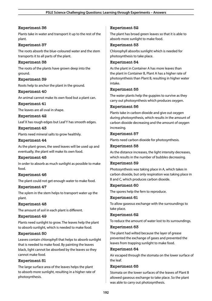 Score AL1 for Science PSLE Science Challenging Questions – Learning ...