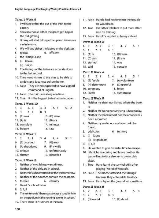 English Language Challenging Weekly Practices Primary 4 - CPD Singapore ...