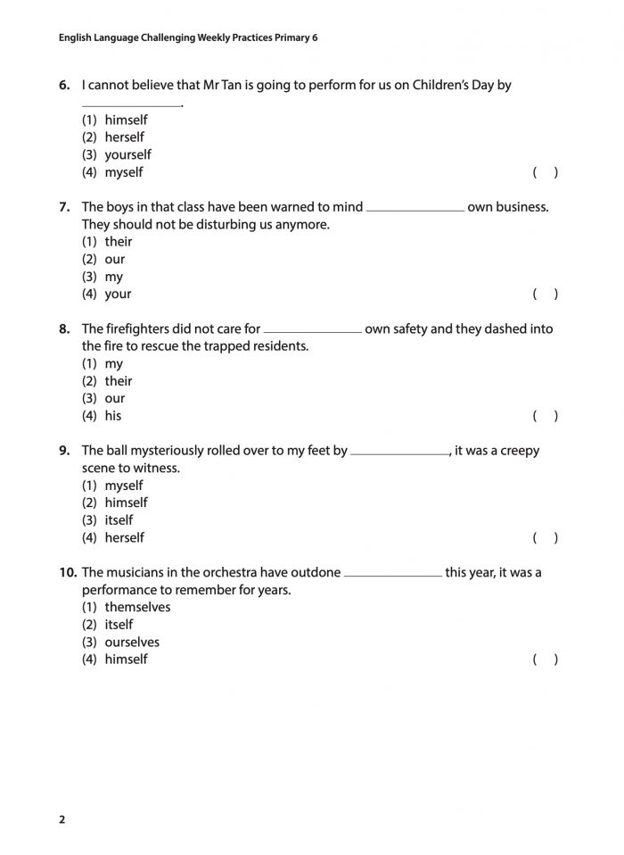 English Language Challenging Weekly Practices Primary 6 - CPD Singapore ...