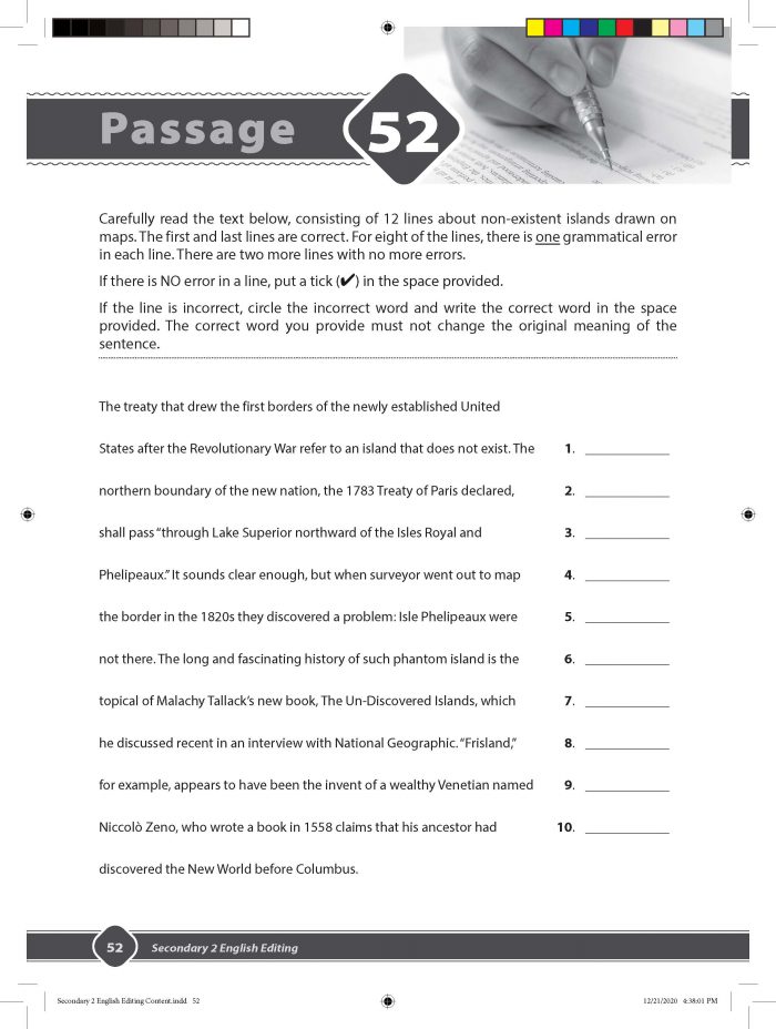 Secondary 2 English Editing - CPD Singapore Education Services Pte Ltd