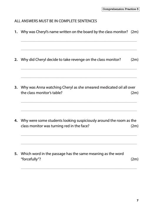 Primary 3 English Comprehension Practice - CPD Singapore Education ...
