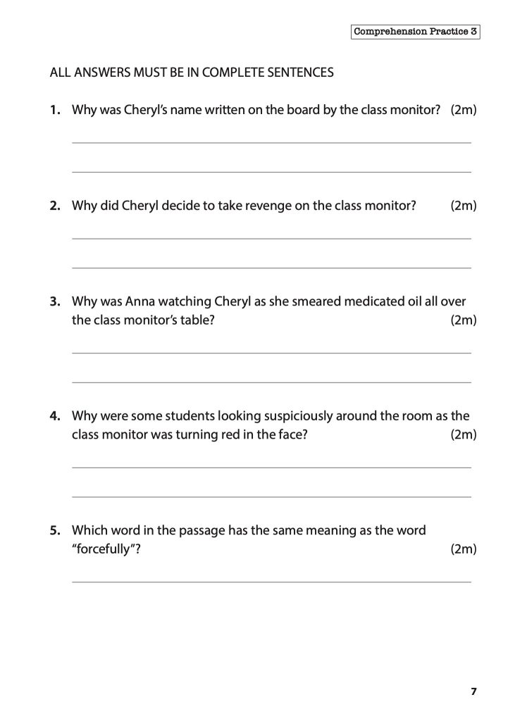 Primary 3 English Comprehension Practice - CPD Singapore Education ...