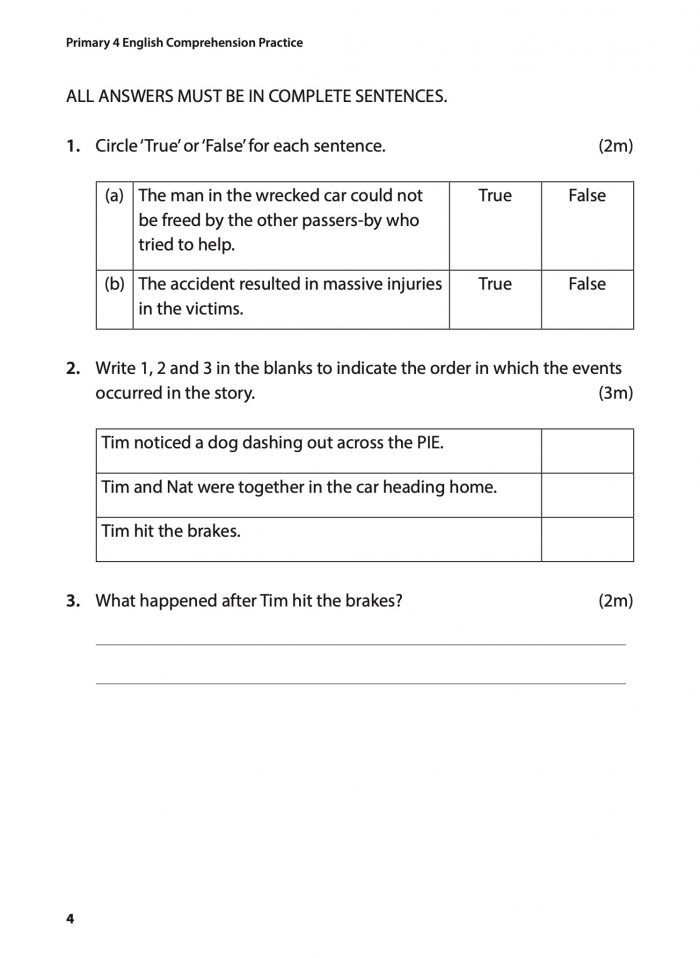Primary 4 English Comprehension Practice - CPD Singapore Education ...