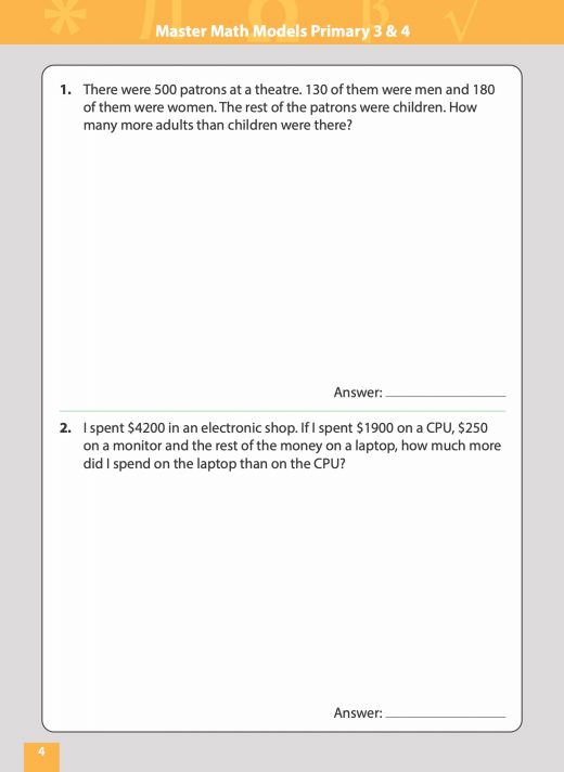 Master Math Models Primary 3 & 4 Book 1 – Whole Numbers 1 - CPD ...