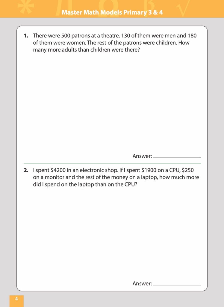 Master Math Models Primary 3 & 4 Book 1 – Whole Numbers 1 - CPD ...