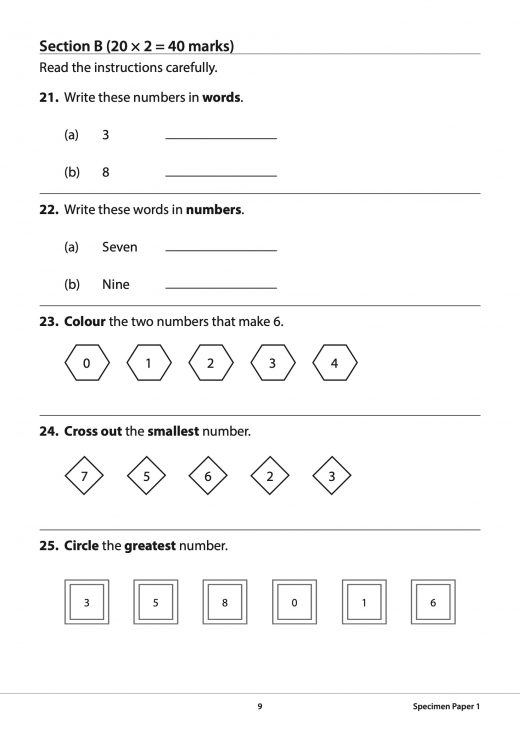 Primary 1 Mathematics CA & SA Specimen Papers Second Edition - CPD ...