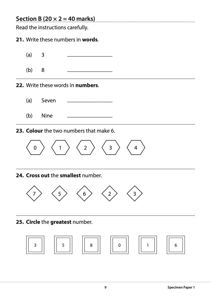 Primary 1 Mathematics CA & SA Specimen Papers Second Edition - CPD ...