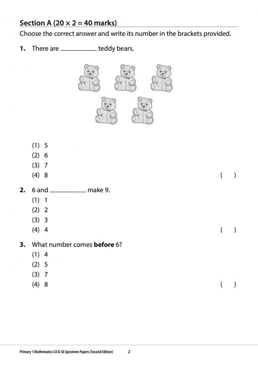 Primary 1 Mathematics CA & SA Specimen Papers Second Edition - CPD ...
