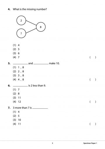 Primary 1 Mathematics CA & SA Specimen Papers Second Edition - CPD ...