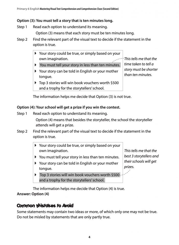 Primary 6 English Mastering Visual Text Comprehension and Comprehension ...