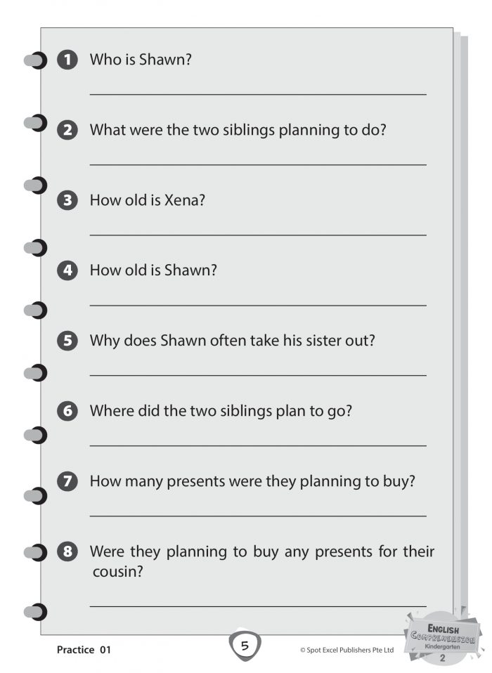 English Comprehension Kindergarten 2 - CPD Singapore Education Services ...