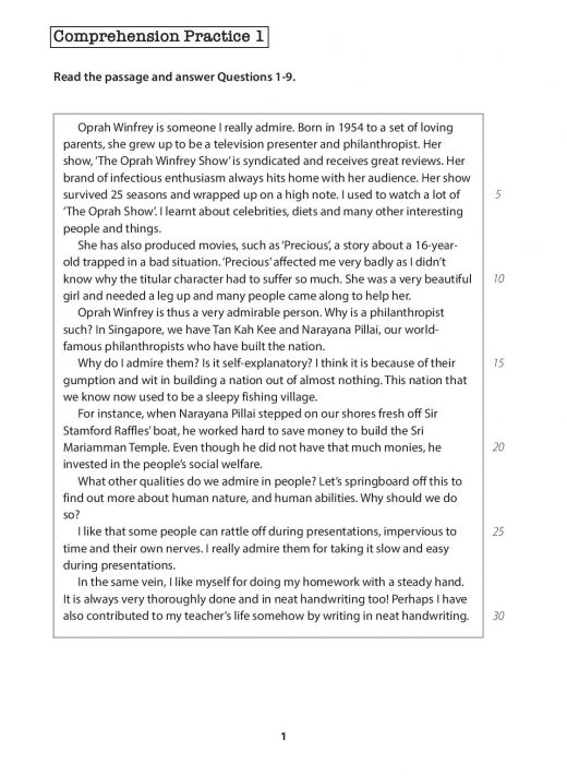 Primary 5 English Comprehension Practice - CPD Singapore Education ...