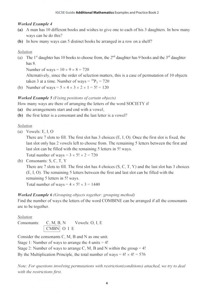 IGCSE Guide Additional Mathematics Examples & Practices Book 2 - CPD Singapore Education ...
