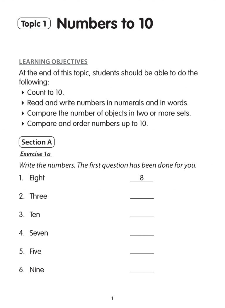 Master Your Math Primary 1 - CPD Singapore Education Services Pte Ltd
