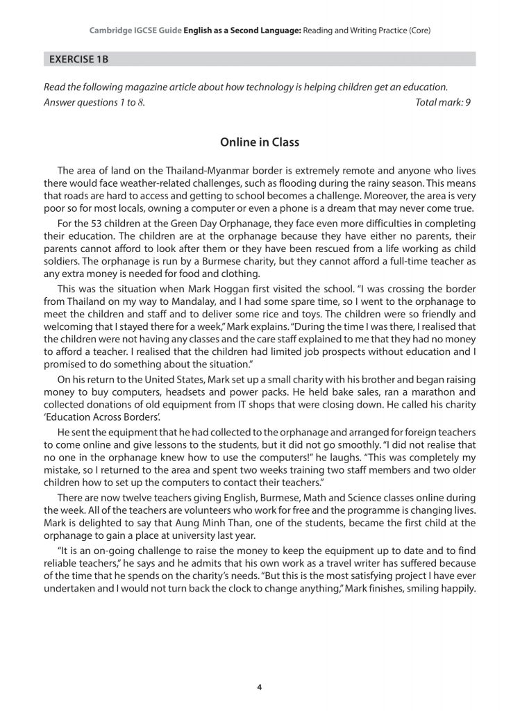 IGCSE Guide English as a Second Language (Core) - CPD Singapore ...