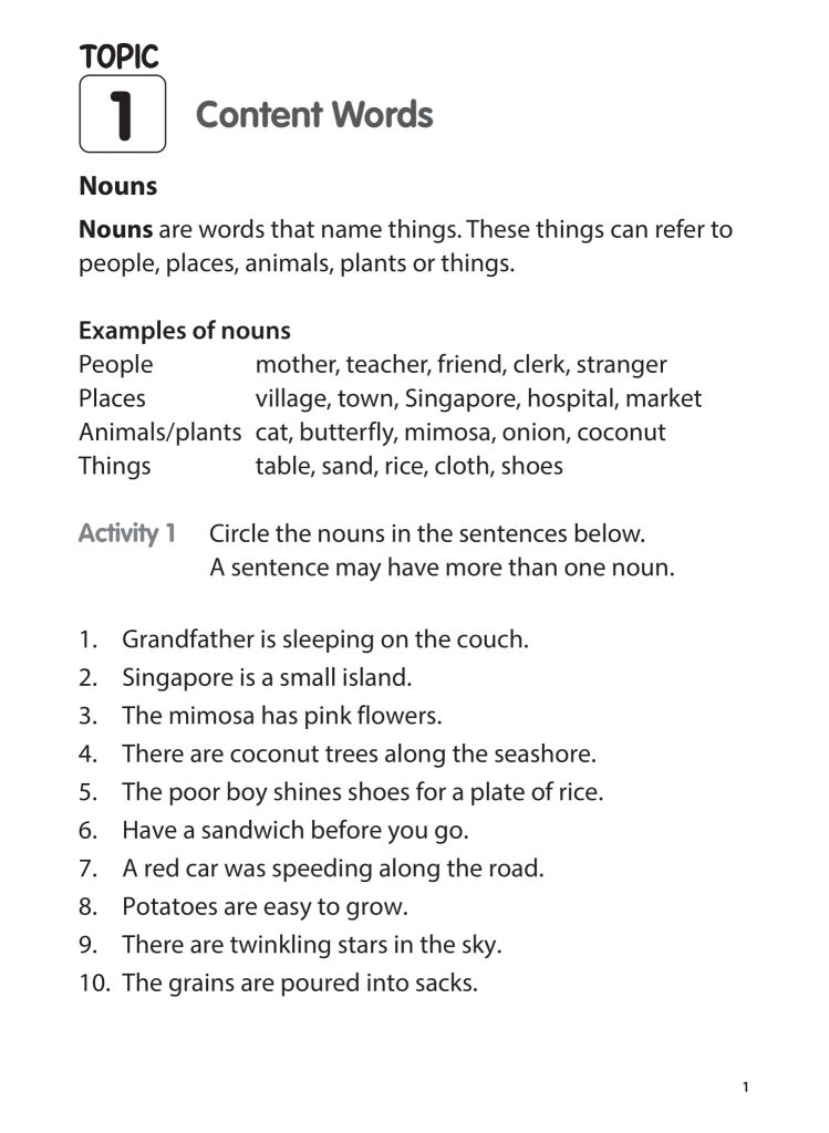 Primary 1 English Vocabulary Practice - CPD Singapore Education ...