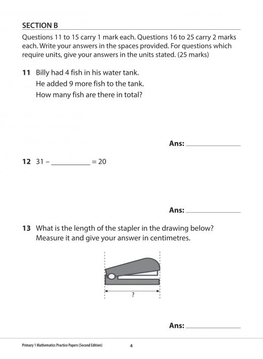 Primary 1 Mathematics Practice Papers Second Edition - CPD Singapore ...