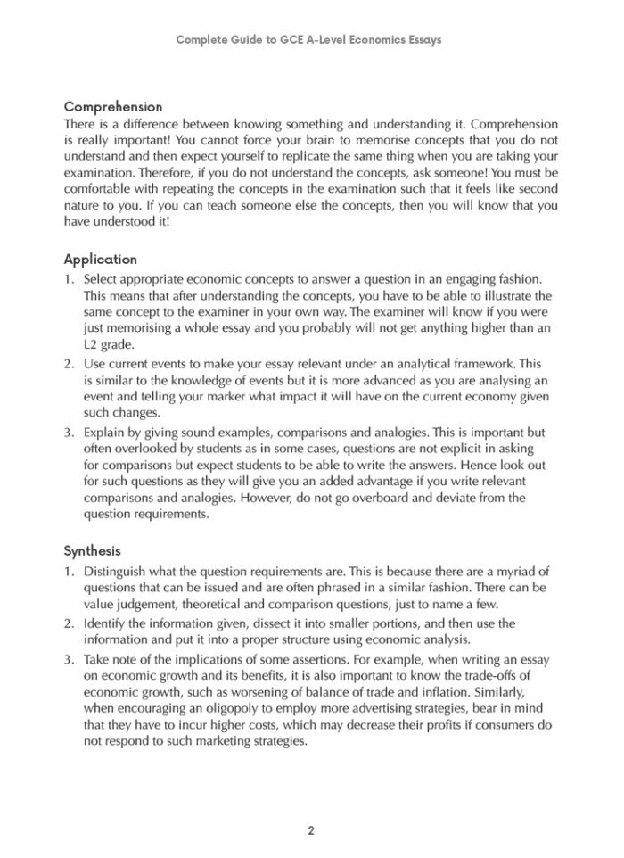 Complete Guide to GCE A-Level Economics Essays - CPD Singapore ...