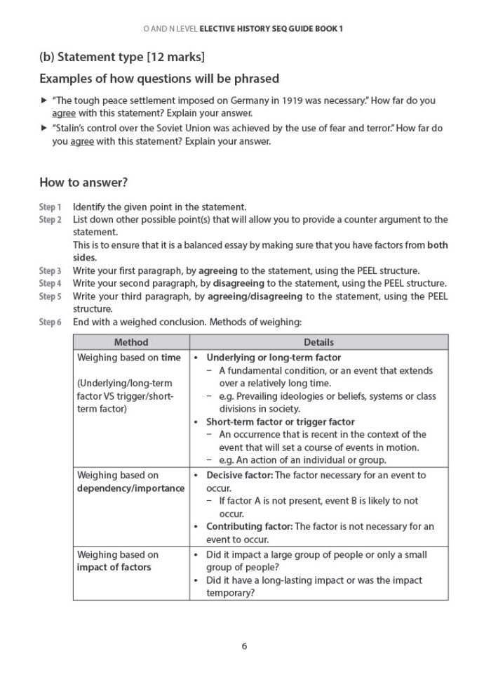 O and N Level Elective History SEQ Guide Book 1 - CPD Singapore ...